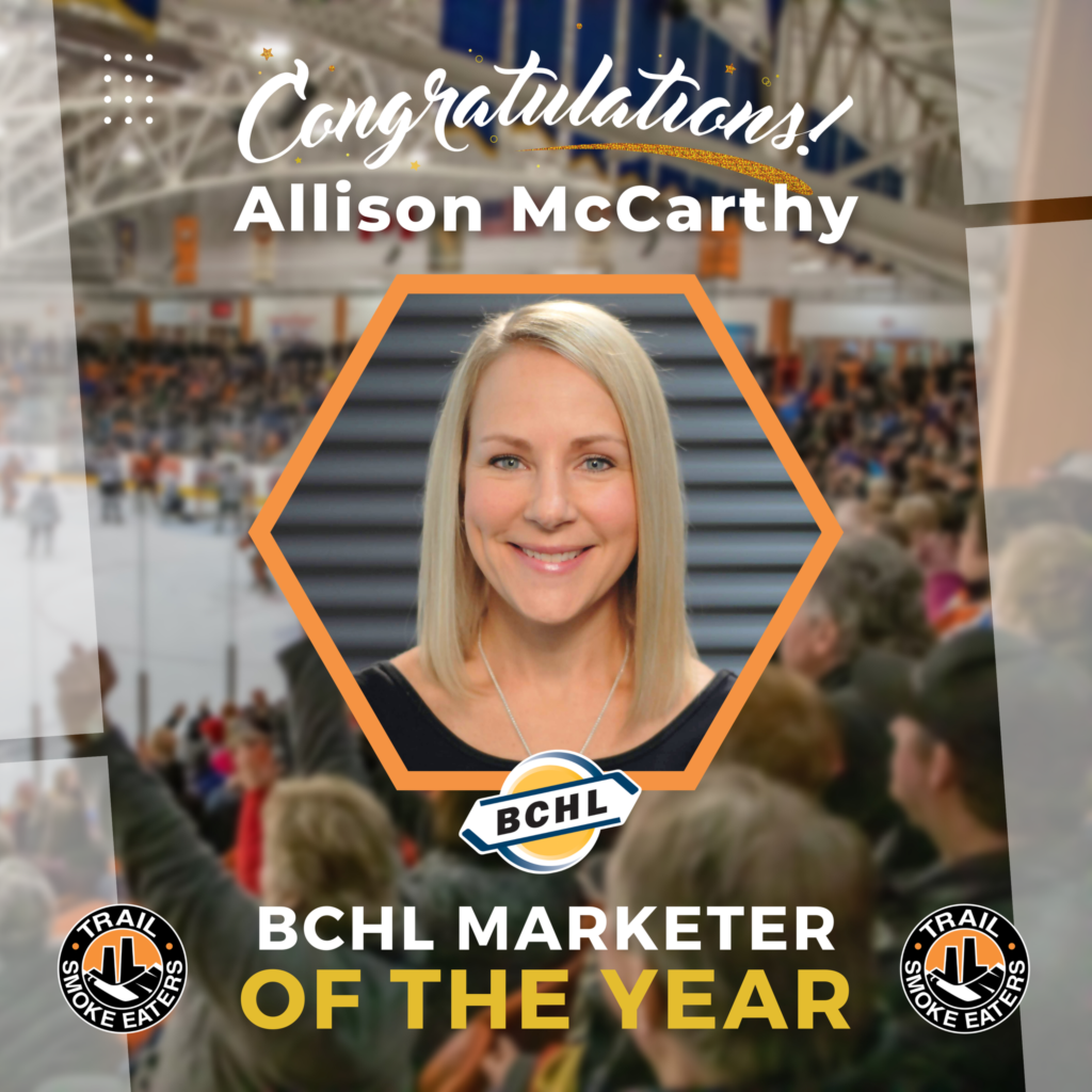 NEWS – Allison McCarthy Named BCHL Marketer Of The Year | Trail Smoke Eaters